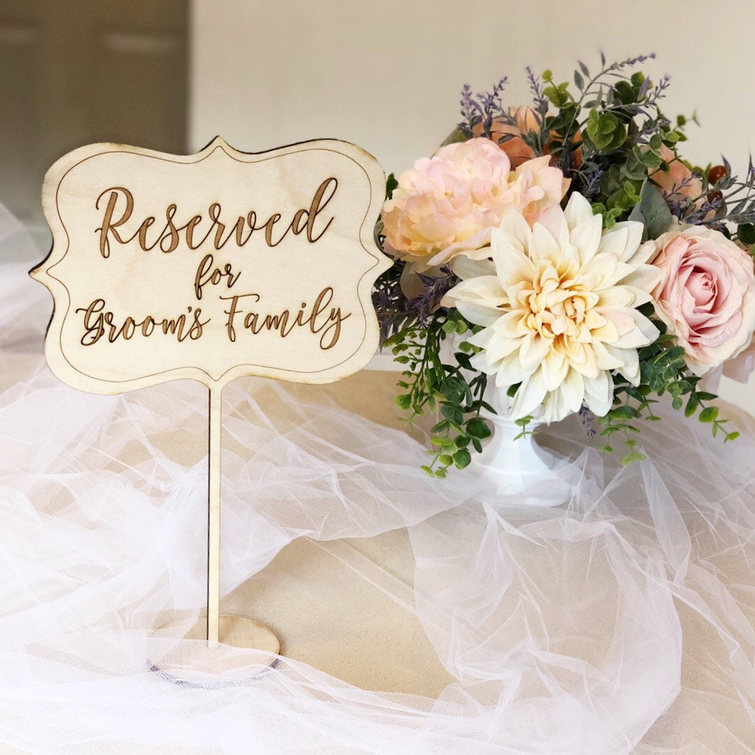 Reserved for Groom's Family Table Sign - Rustic Wedding Table Signs ...