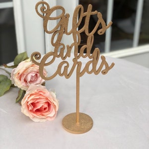 Gifts and Cards Sign, Gifts and Cards Party Signage, Wedding Sign, Gold ...