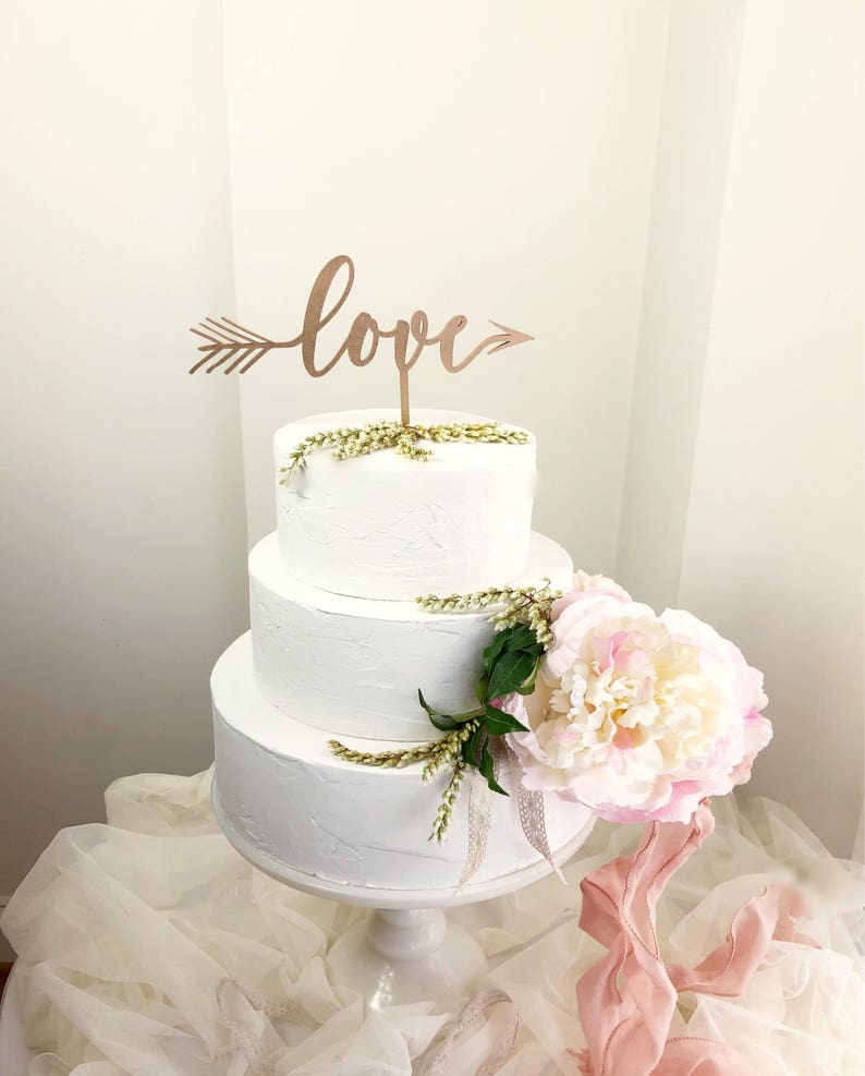 Love Cake Topper - Gold Love Cake Topper - Wedding Cake Topper- Love ...