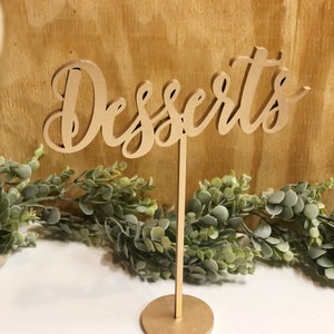 Desserts Table Sign - Desserts Sign - Laser Cut Desserts Sign ...
