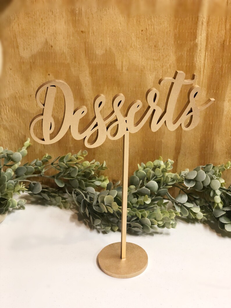 Desserts Table Sign Desserts Sign Laser Cut Desserts Sign - Etsy