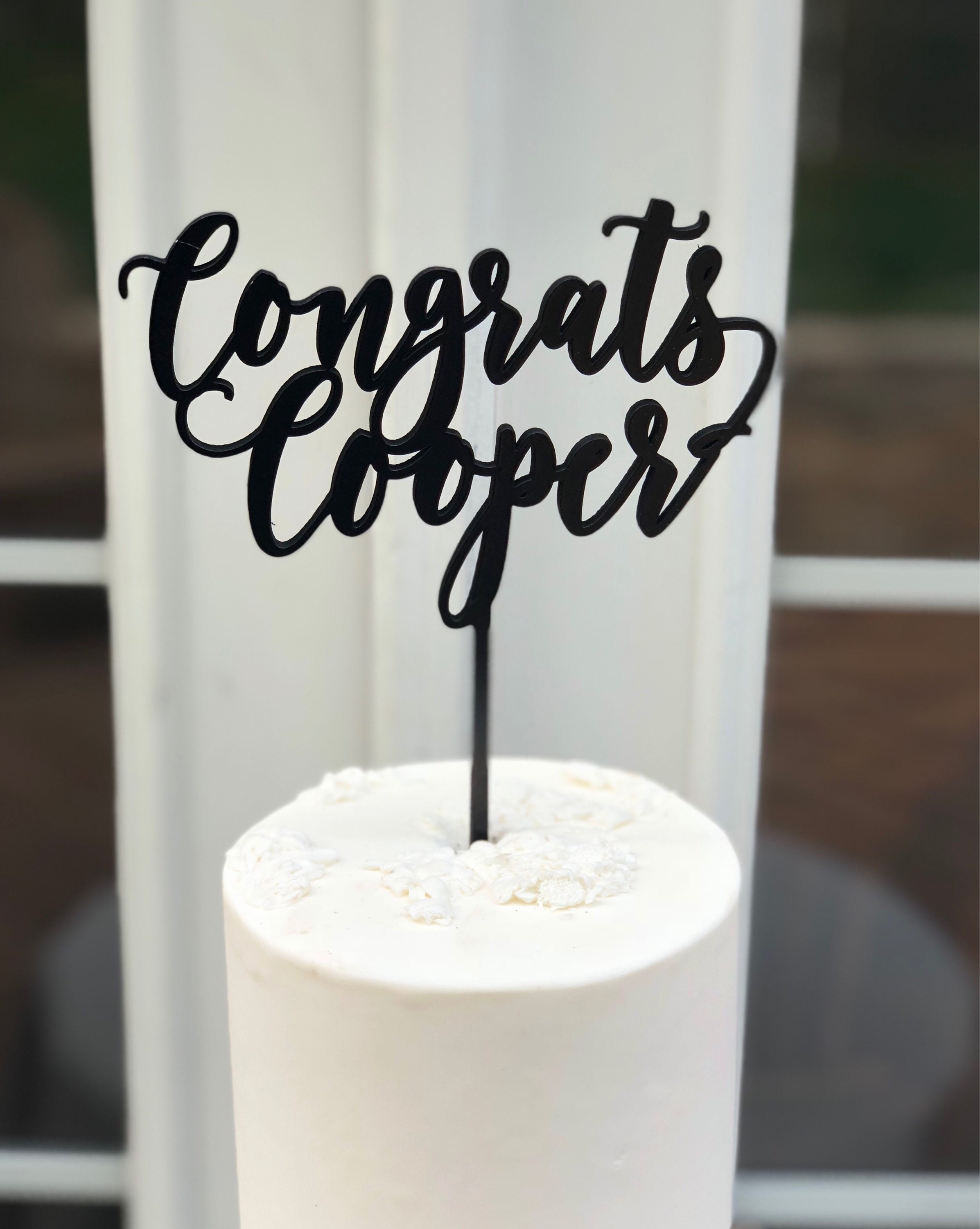 Graduation Cake Topper With One Custom Name Congrats Cake | Etsy