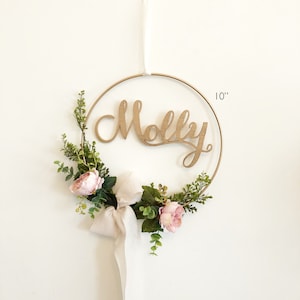 Nursery Wreath With Name - Baby Shower Gift - Baby Shower Wreath With ...