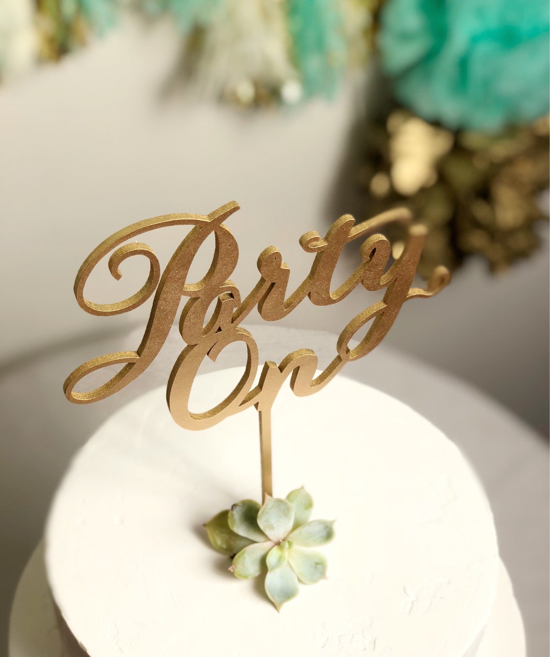 Party on Cake Topper - Happy Birthday Cake Topper - Party On - Etsy