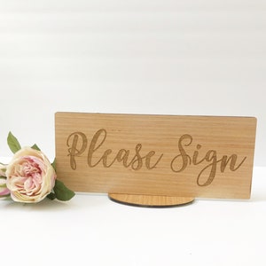 Laser Engraved Please Sign - Please Sign Guestbook Sign, Wedding ...