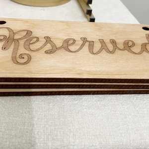 Wooden Reserved Chair Sign - Reserved Sign - Reserved Sign for Chair ...