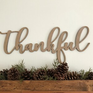 Thankful Sign Farmhouse Decor Rustic Home Decor Laser Cut Thankful Sign ...