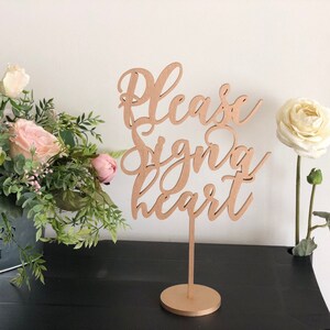 Please Sign a Heart Sign - Please Sign Our Guestbook Sign - Wedding ...