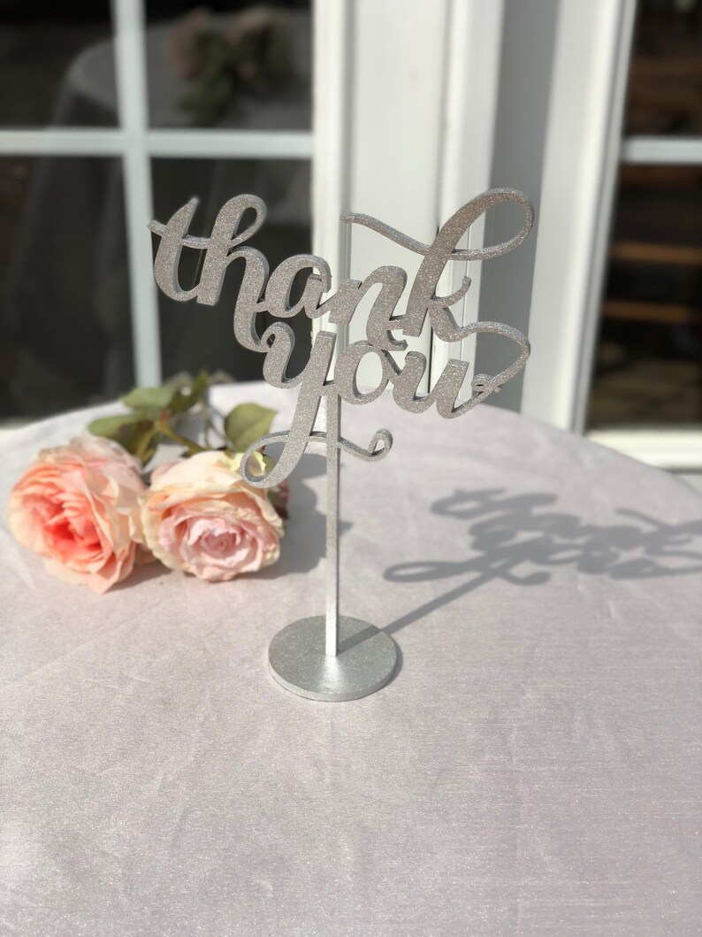 Thank You Sign Thank you self standing sign Gold Silver | Etsy