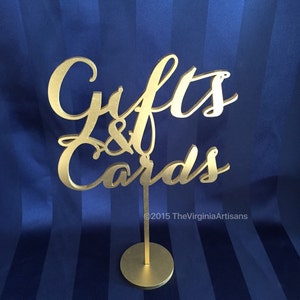 Gifts and Cards Sign - Party Signage - Gold, Silver or DIY - Laser Cut ...