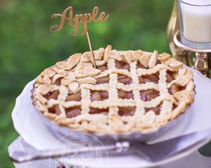 Pie Toppers - Laser Cut Wood Pie Signs - Etsy