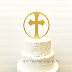 Cross Cake Topper - Gold Cross Cake Topper - Etsy