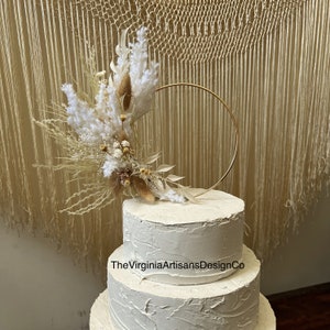 Hoop Dried Flowers Cake Topper - Floral Cake Topper - Wedding ...