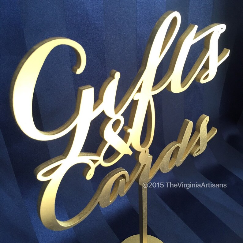 Gifts and Cards Sign - Party Signage - Gold, Silver or DIY - Laser Cut ...