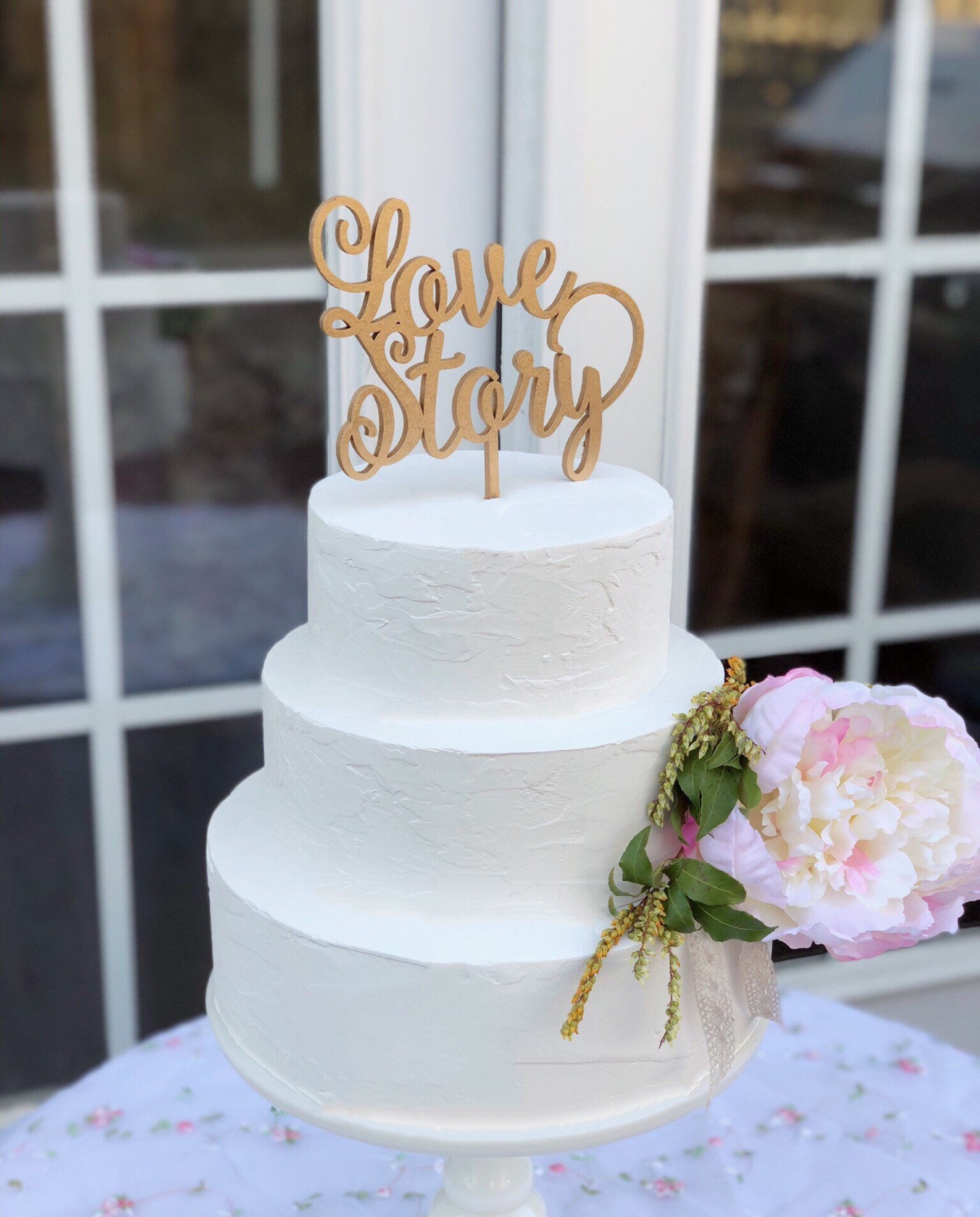 Love Story Cake Topper - Gold Love Cake Topper - Love Story Wedding ...