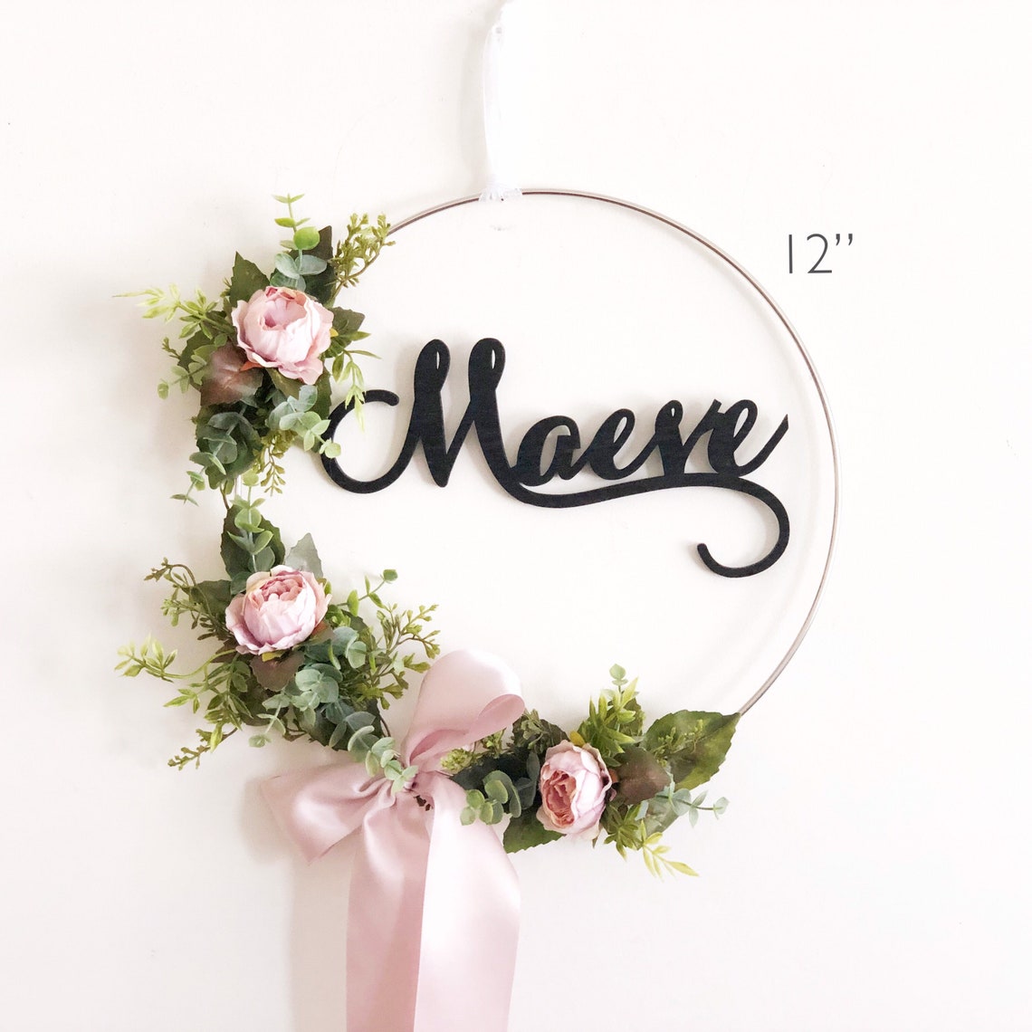 19 Nursery Wreath With Name Custom Name Sign Baby | Etsy