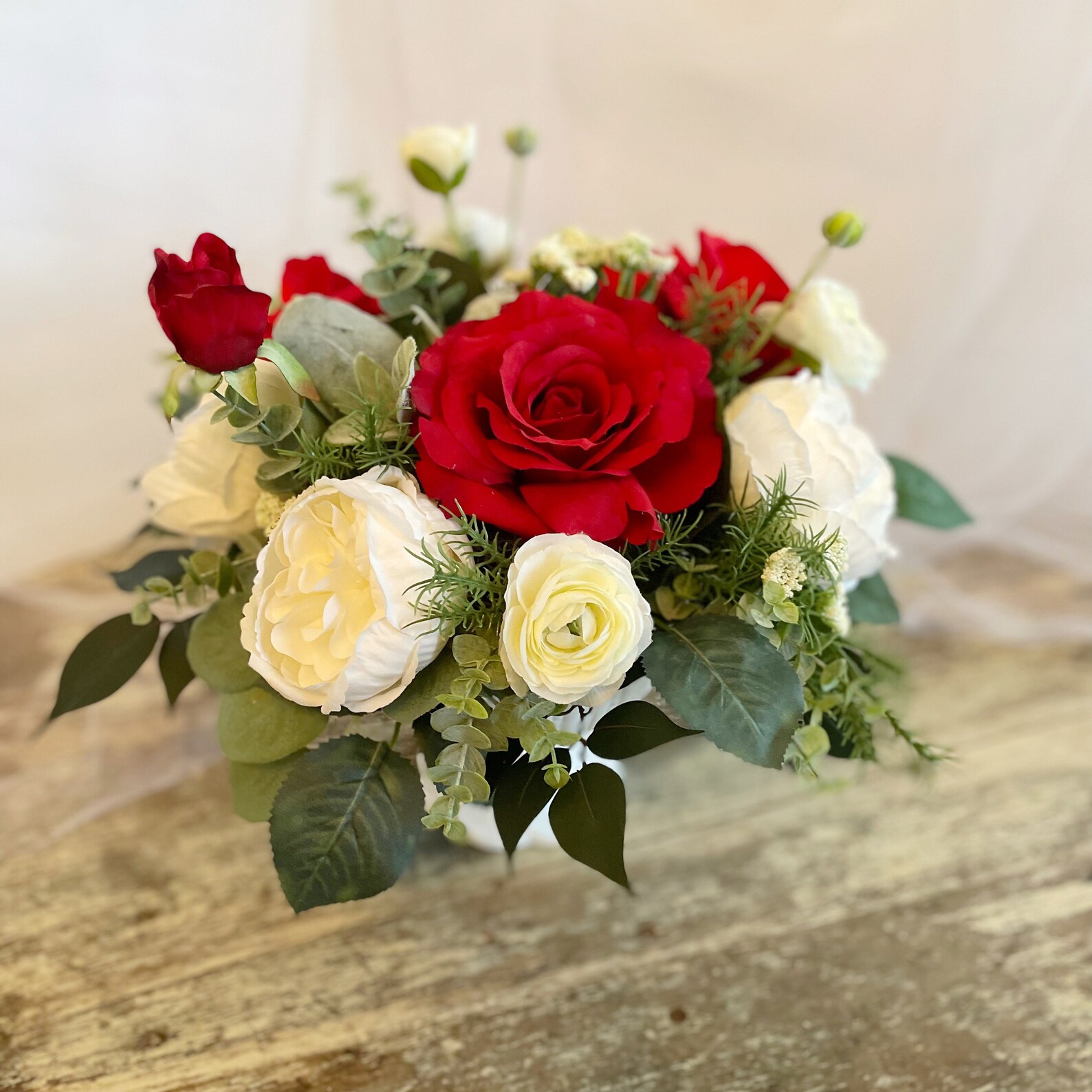 Red Roses Floral Arrangement Home Decor Red Roses | Etsy