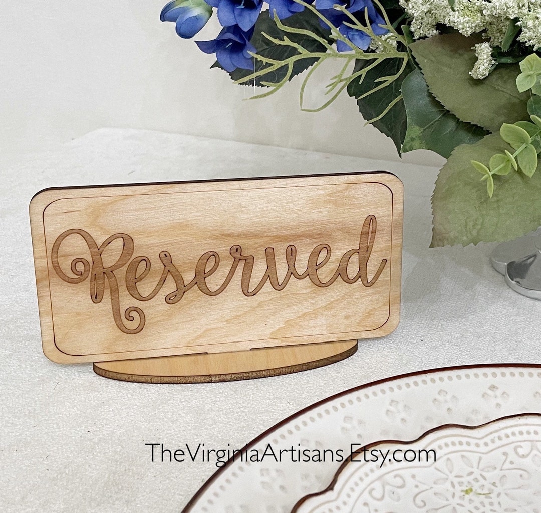 Wooden Reserved Table Sign - Reserved Sign - Reserved Sign for Tables ...