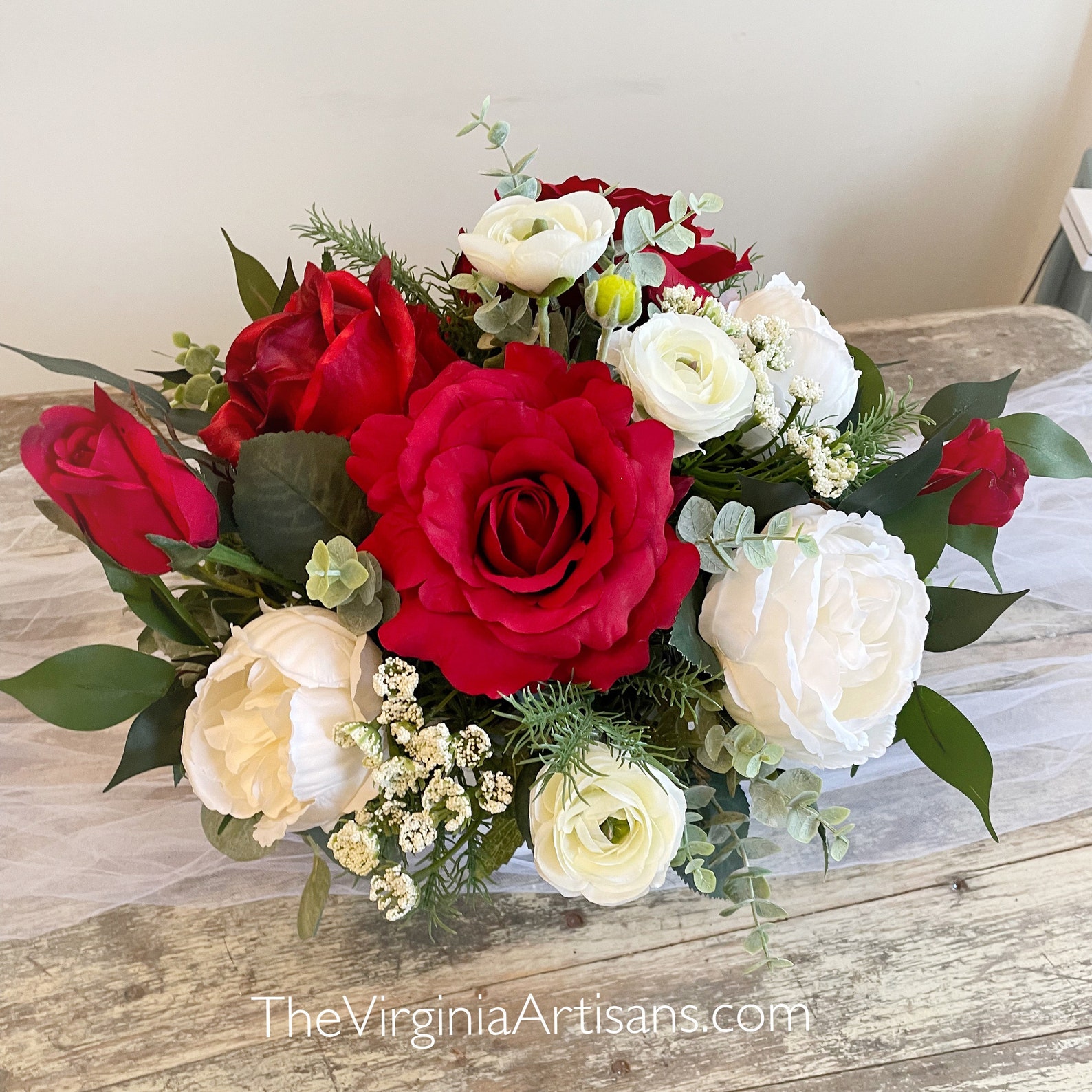 Red Roses Floral Arrangement Home Decor Red Roses - Etsy