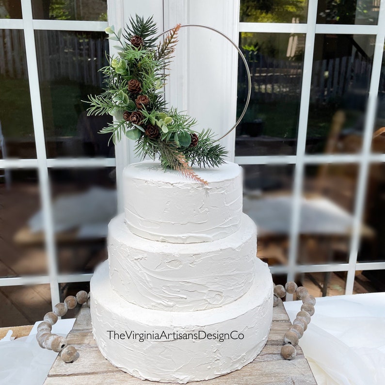 Greenery/ Pine Cones Cake Topper Winter Cake Topper - Etsy