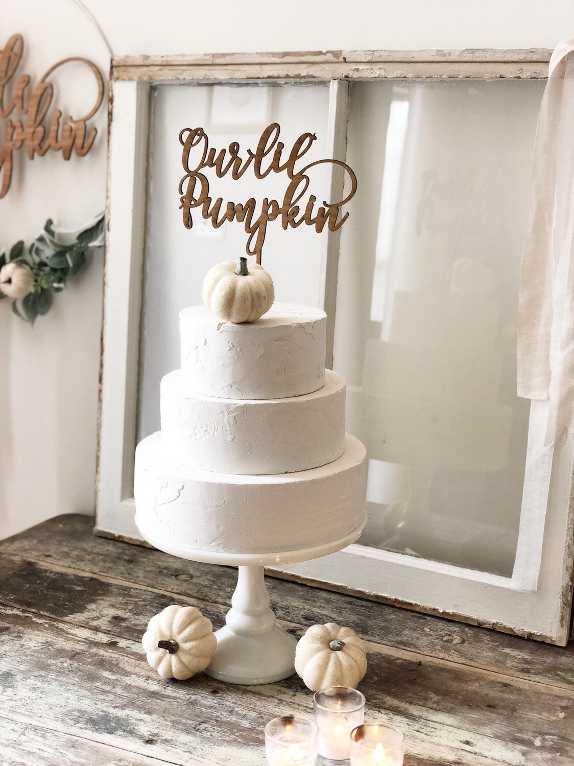 Our Lil' Pumpkin Cake Topper Pumpkin Themed Baby Shower | Etsy