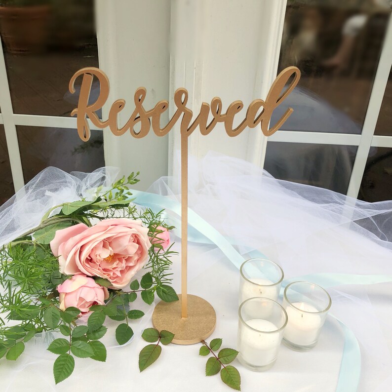 Reserved Table Signs Reserved Laser Cut Signs Gold | Etsy