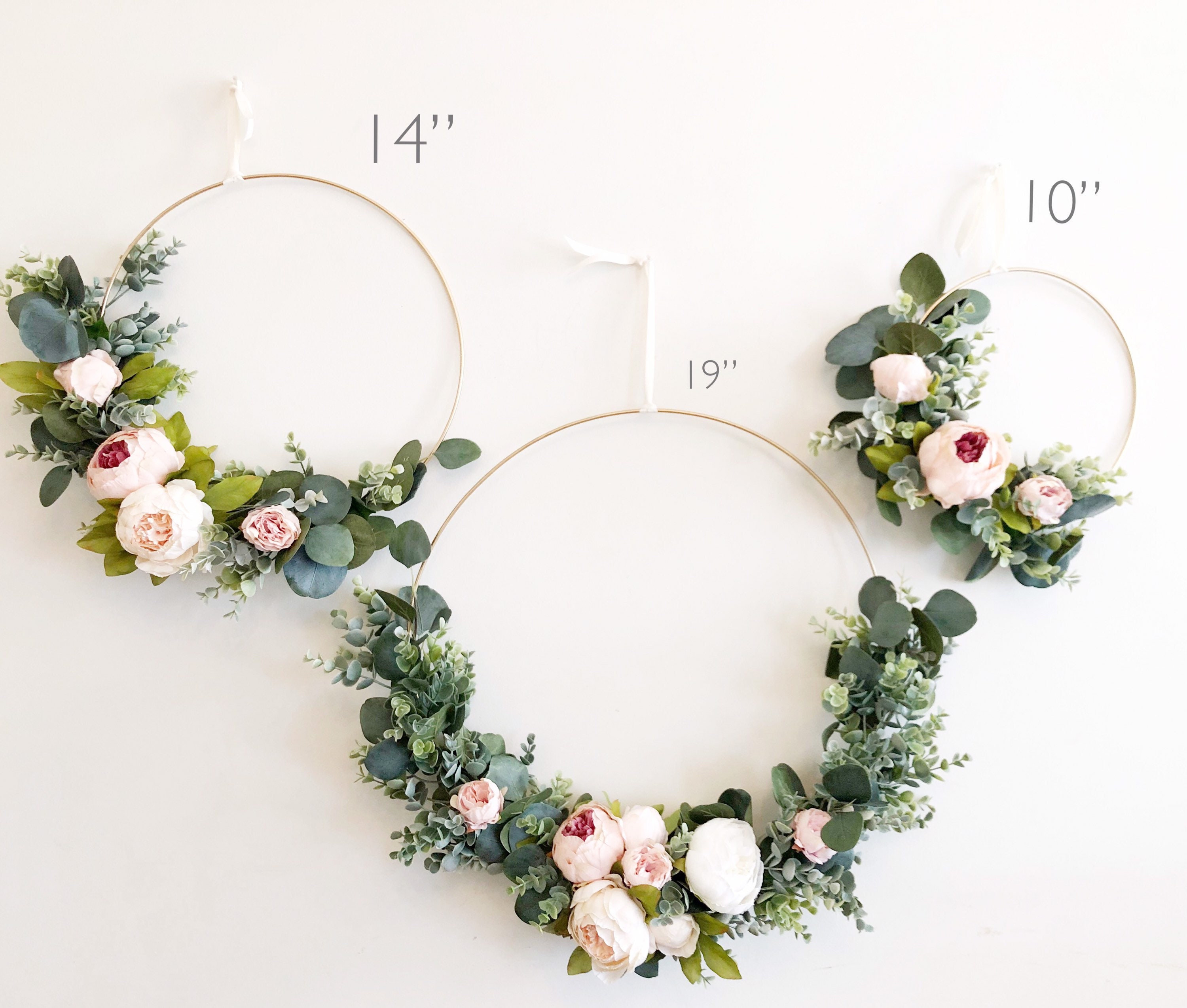 Set of 3 Nursery Floral Hoop Wreaths 19 14 | Etsy