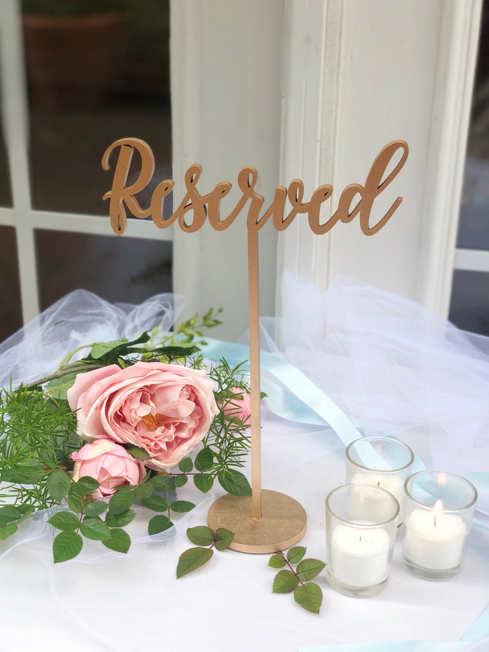 Reserved Table Signs Reserved Laser Cut Signs Gold - Etsy