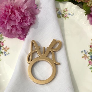 Set of 12 Two Initials Napkin Rings Hostesses Gifts Initial Napkin ...