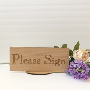 Laser Engraved Please Sign - Please Sign Guestbook Sign, Wedding ...