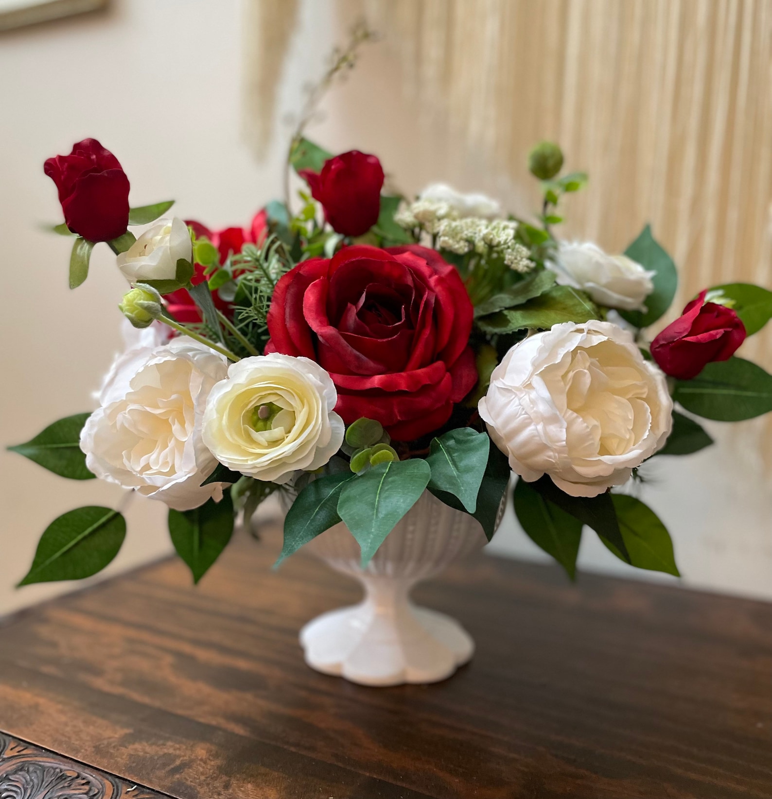Red Roses Floral Arrangement Home Decor Red Roses - Etsy