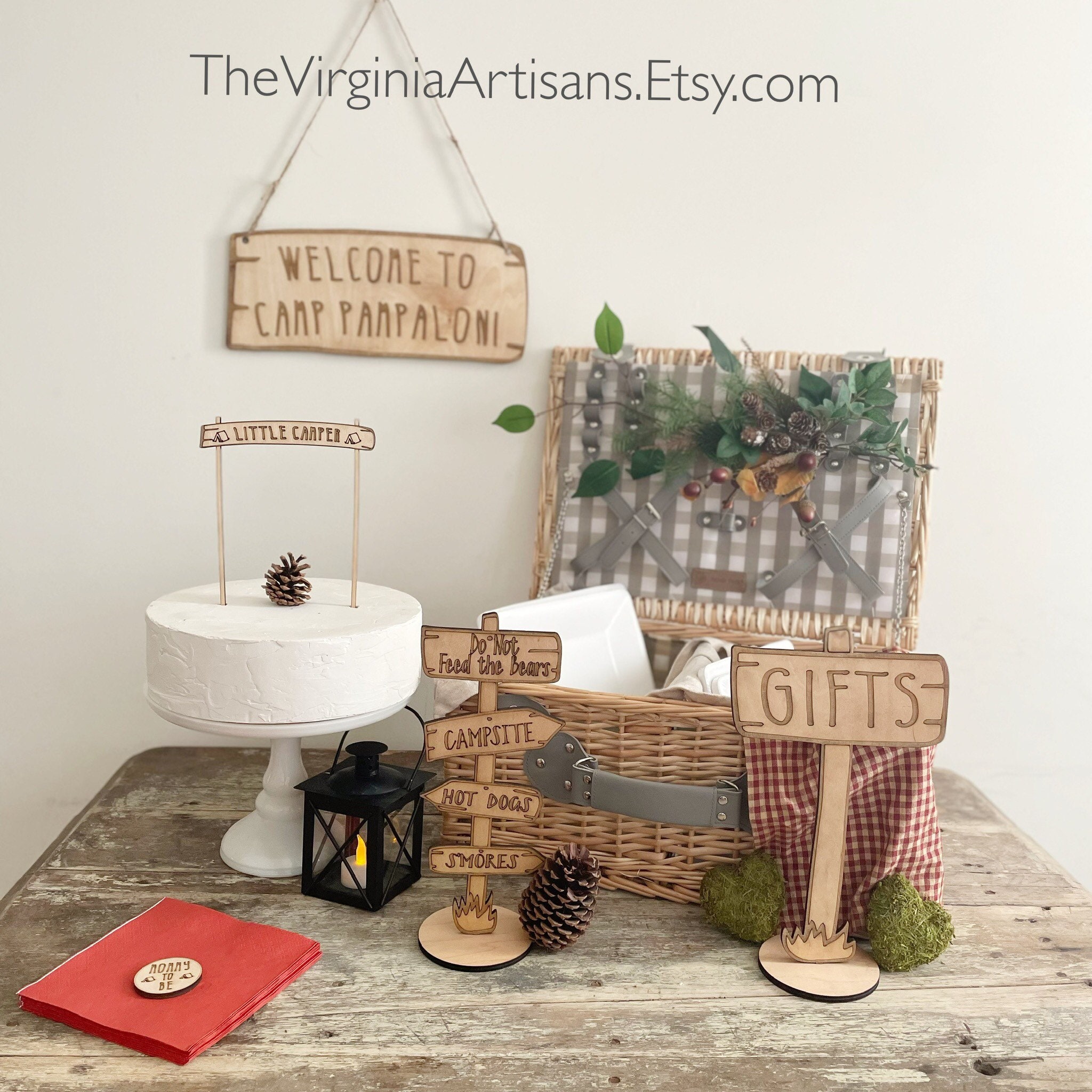 Custom Welcome to Camp Wood Sign Camping Themed Backdrop | Etsy