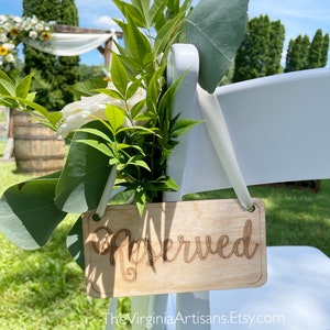 Wooden Reserved Chair Sign - Reserved Sign - Reserved Sign for Chair ...