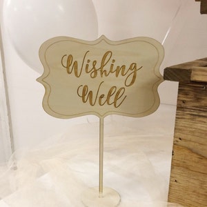 Wishing Well Table Sign - Wishing Well Sign - Wood Wishing Well Sign ...