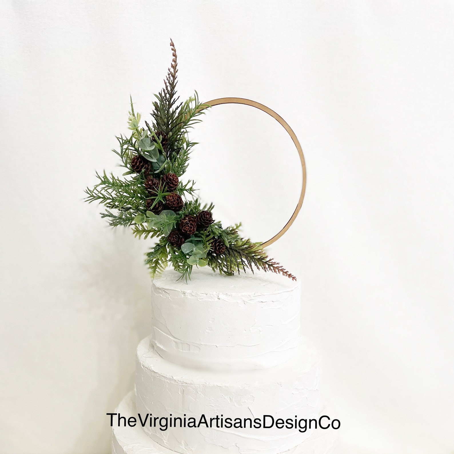 Greenery/ Pine Cones Cake Topper Winter Cake Topper - Etsy