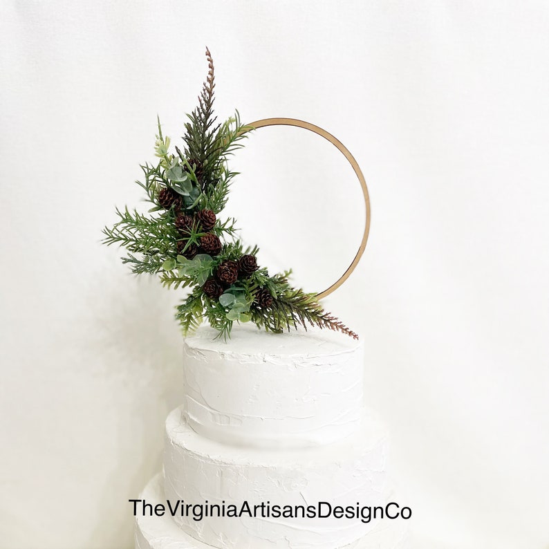 Greenery/ Pine Cones Cake Topper Winter Cake Topper - Etsy