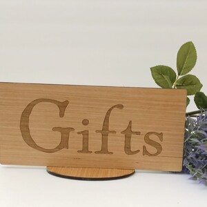 Laser Engraved Gifts Sign - Gifts Sign for Gift Table, Wedding Signage ...