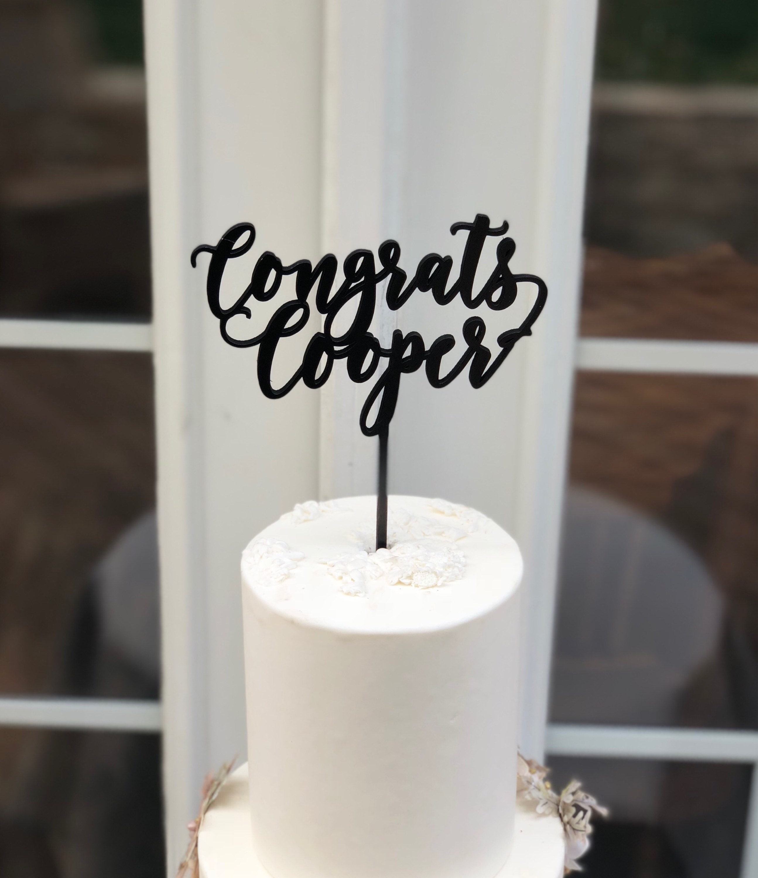 Graduation Cake Topper With One Custom Name Congrats Cake | Etsy