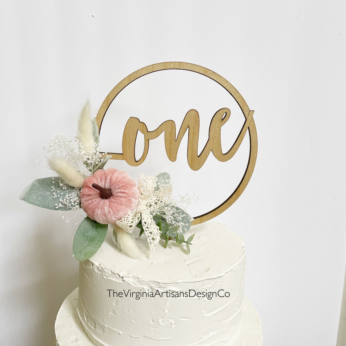 First Birthday Pumpkin Cake Topper - Blush Pumpkin Cake Topper - Cake ...