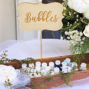 Bubbles Sign - Wedding Bubbles Table Sign - Wood Bubbles Sign - Send ...