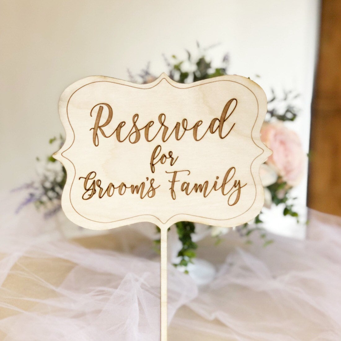 Reserved for Groom's Family Table Sign - Rustic Wedding Table Signs ...