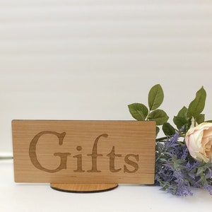 Laser Engraved Gifts Sign - Gifts Sign for Gift Table, Wedding Signage ...