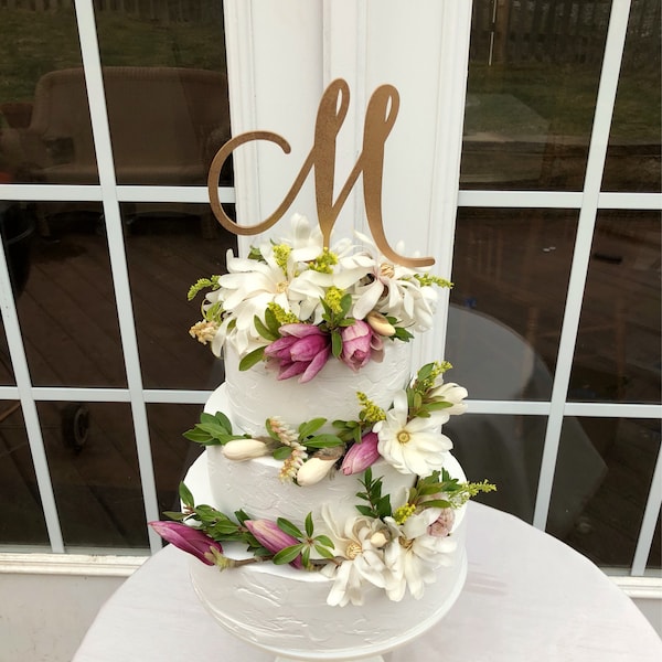 M Wedding Cake Topper - Etsy