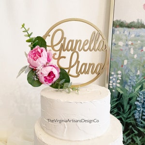 Personalized Cake Topper - Cake Topper With Flowers and Personalized ...