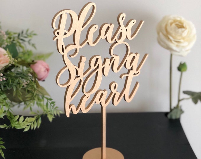 Please Sign a Heart Sign Please Sign Our Guestbook Sign - Etsy