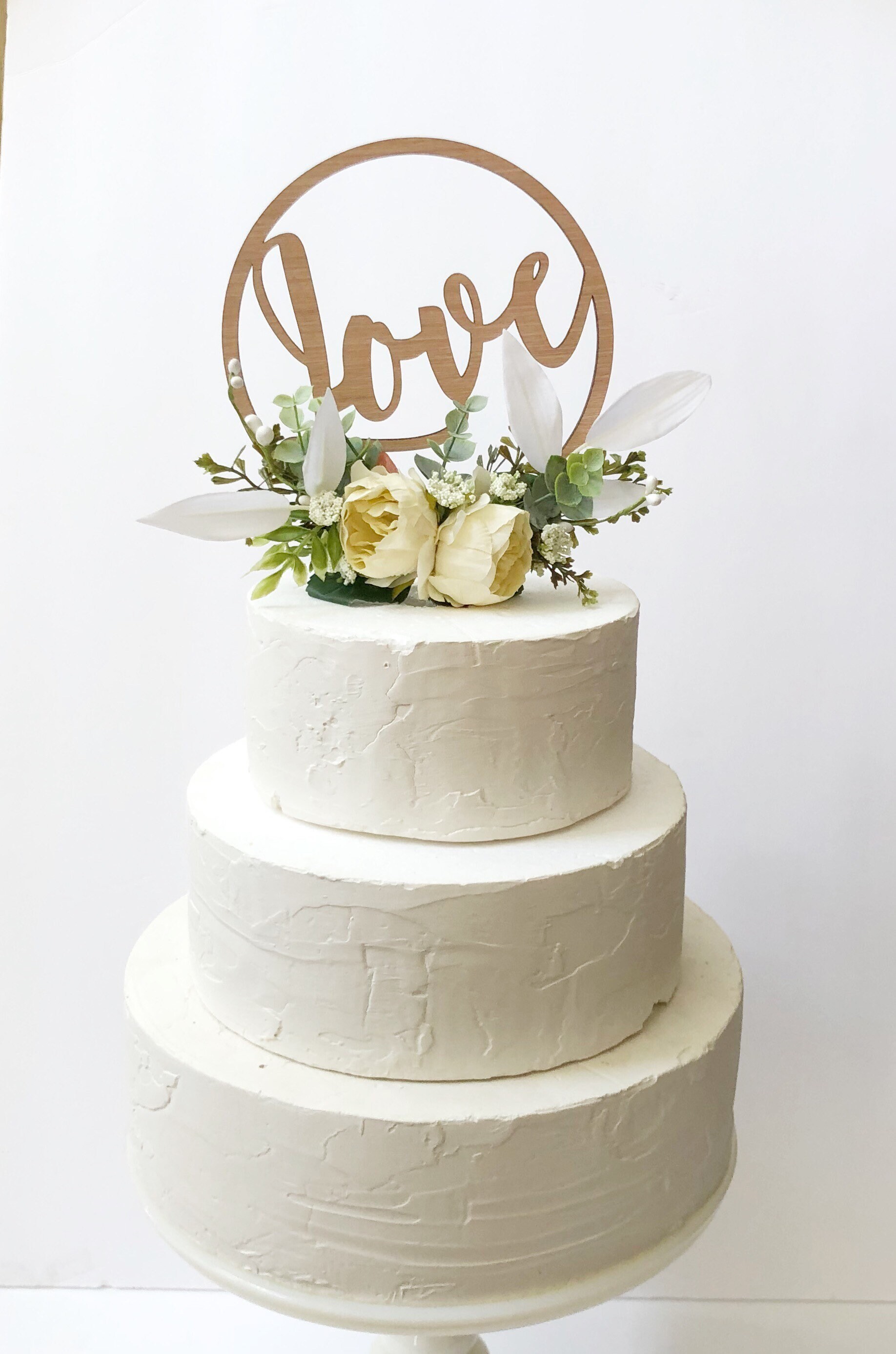 Love Cake Topper Floral Cake Topper Wedding/Anniversary | Etsy