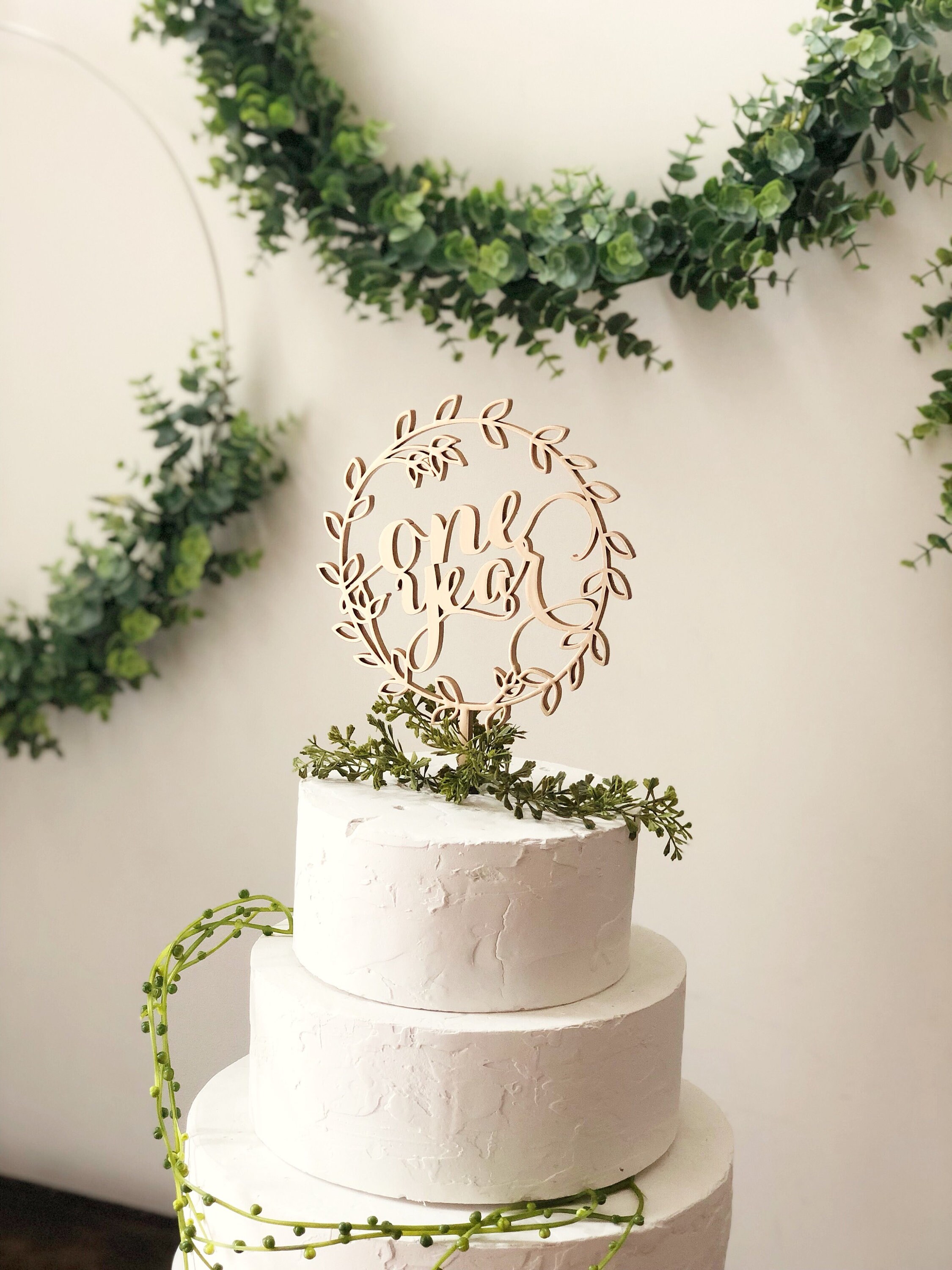 First Birthday Cake Topper - One Year Cake Topper - Baby One Year Cake ...