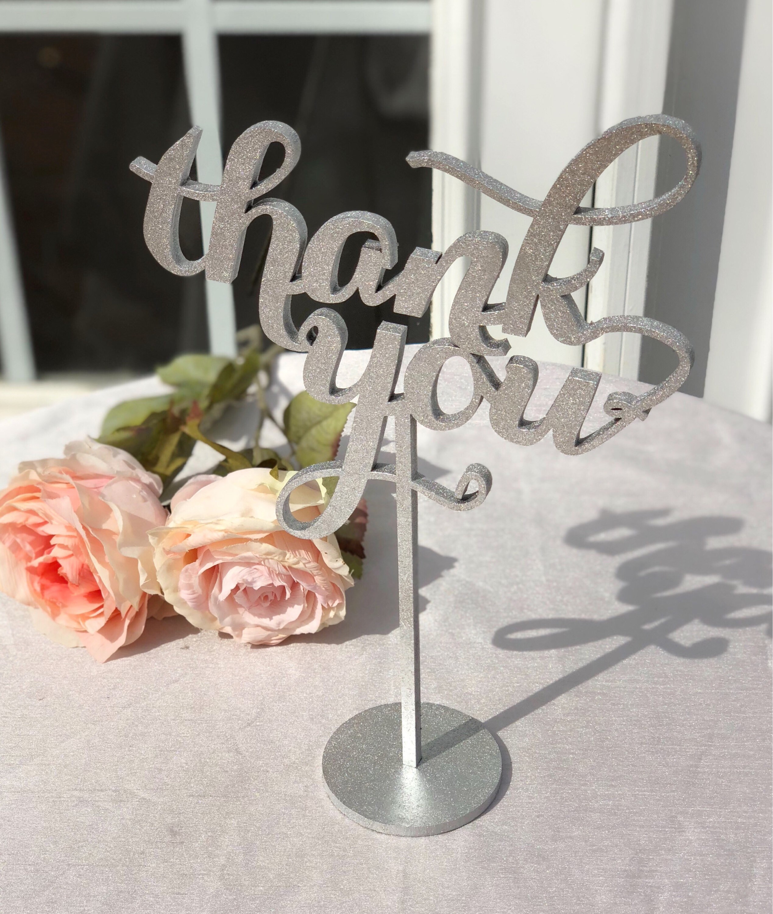 Thank You Sign Thank You Self Standing Sign Gold Silver - Etsy