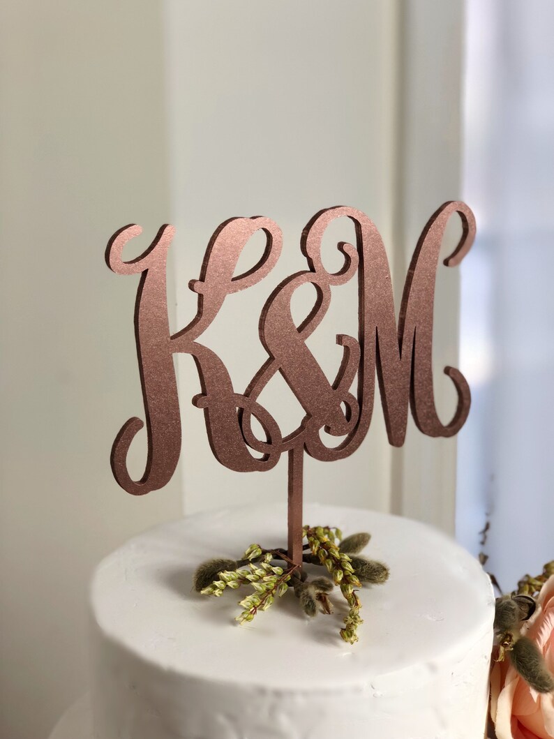 Initials Cake Topper Two Initials Cake Topper Two Letters | Etsy