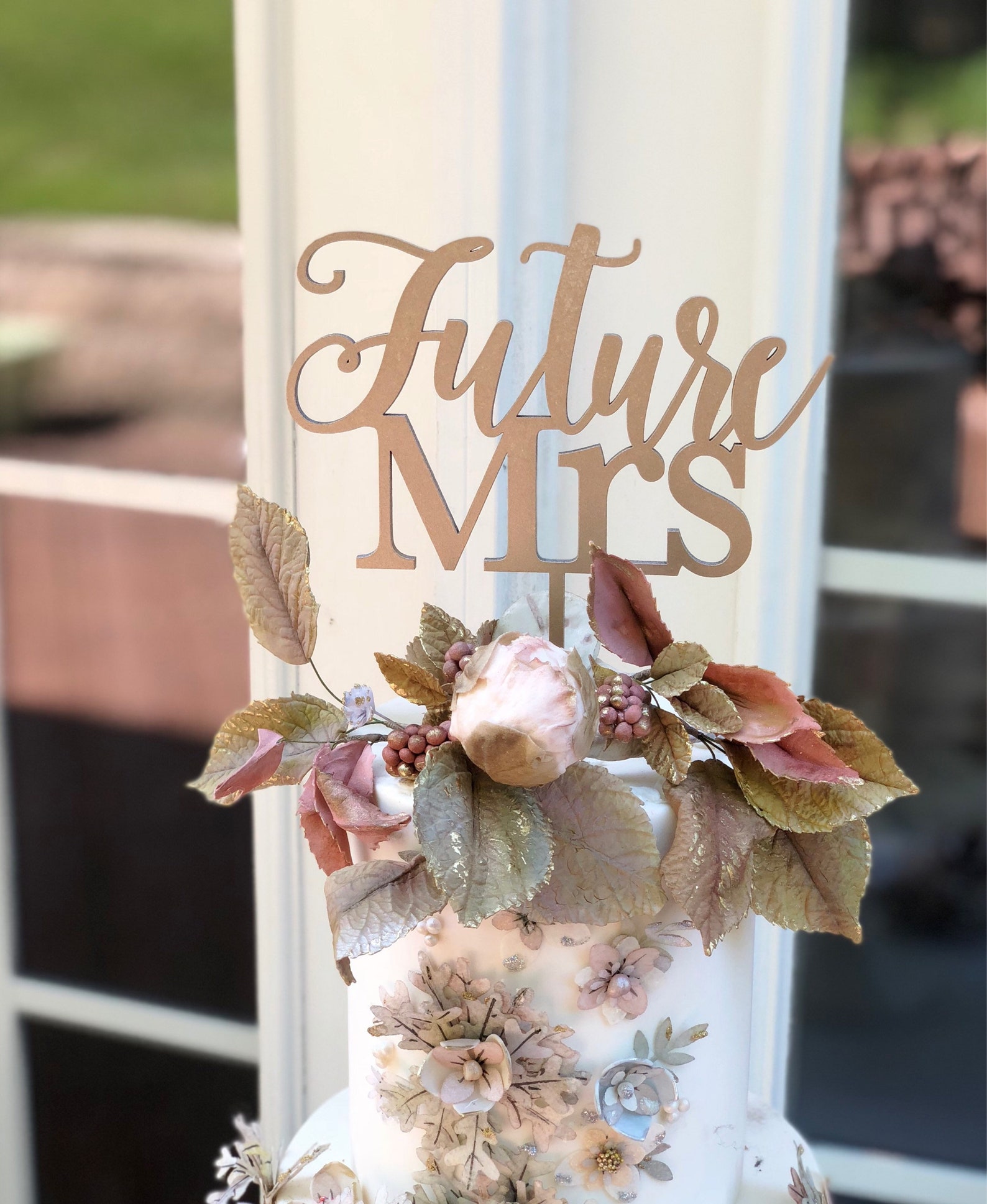 Future Mrs Cake Topper - Future Mrs Bridal Shower Cake Topper - Bride ...